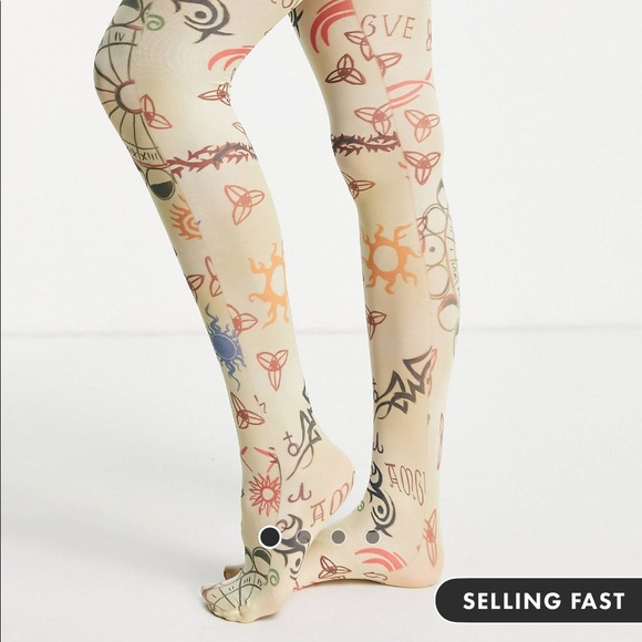 ASOS | Accessories | Asos Tattoo Print Tights | Poshmark